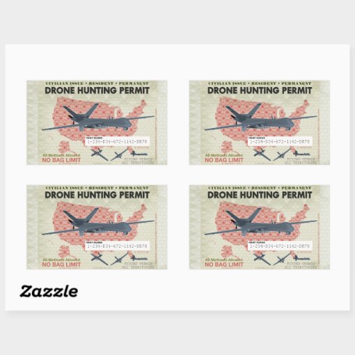 Drone Hunting Permit Stickers | Zazzle