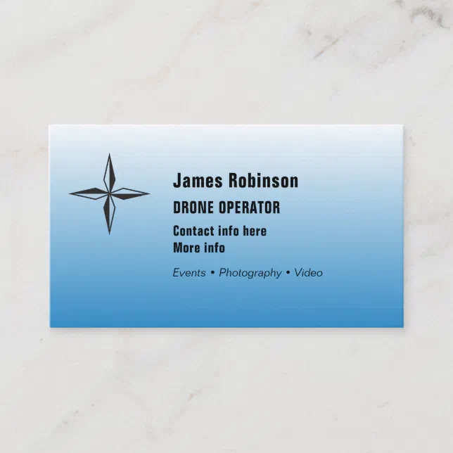 Drone Operator with symbol on blue Business Card | Zazzle