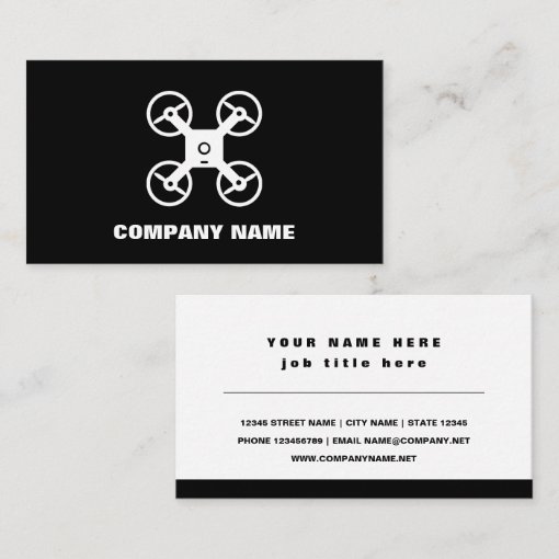 Drone pilot business card template with logo | Zazzle