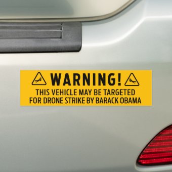 Drone Strike Warning Bumper Sticker | Zazzle