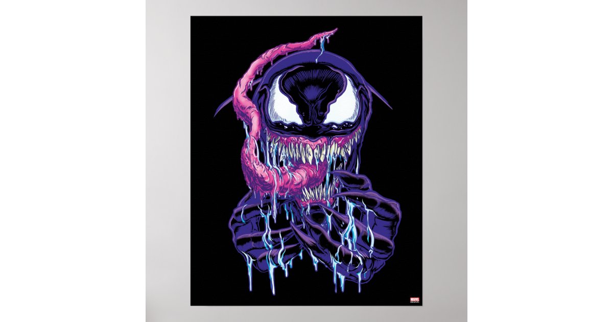 Drooling Purple Venom Illustration Poster | Zazzle