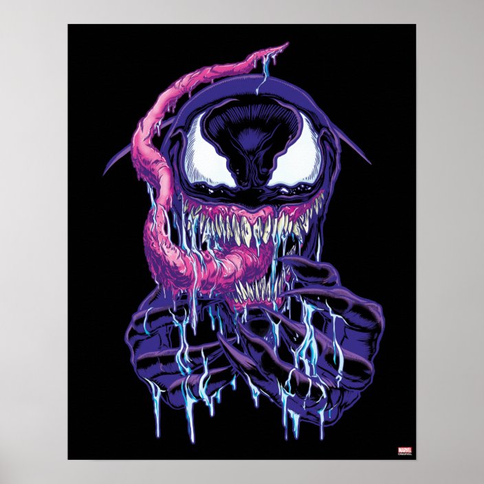 Drooling Purple Venom Illustration Poster | Zazzle.com