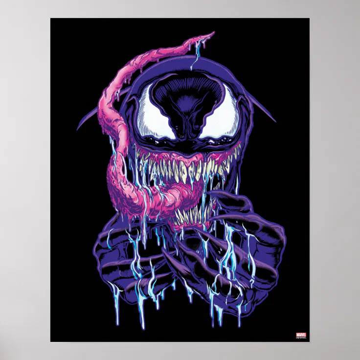 Drooling Purple Venom Illustration Poster | Zazzle