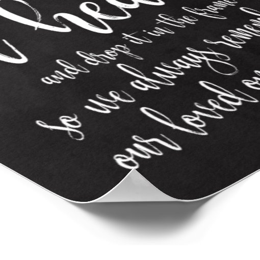 Drop A Heart In Frame Chalkboard Wedding 8x10 Sign | Zazzle