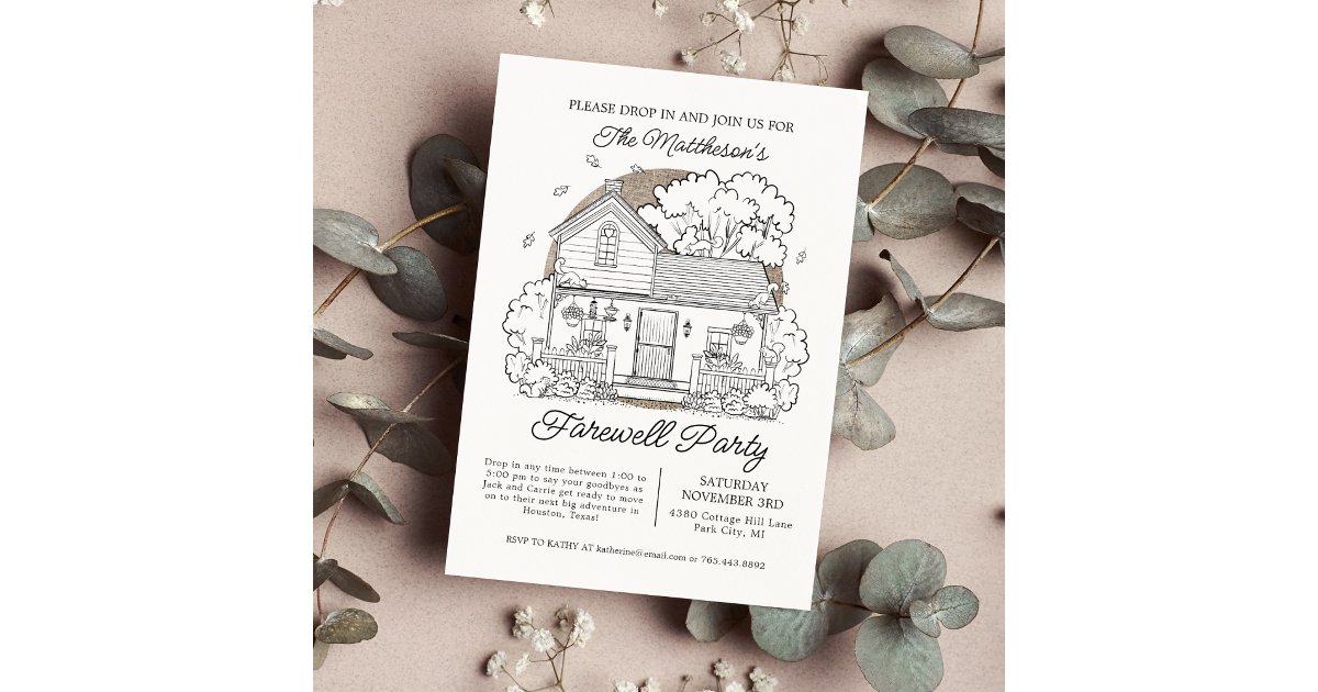 Drop In Fall House Farewell Party Invitation | Zazzle