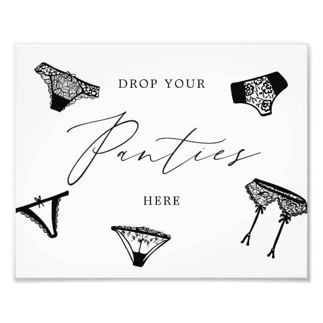 Drop Your Panties Lingerie Bridal Shower Photo Print | Zazzle