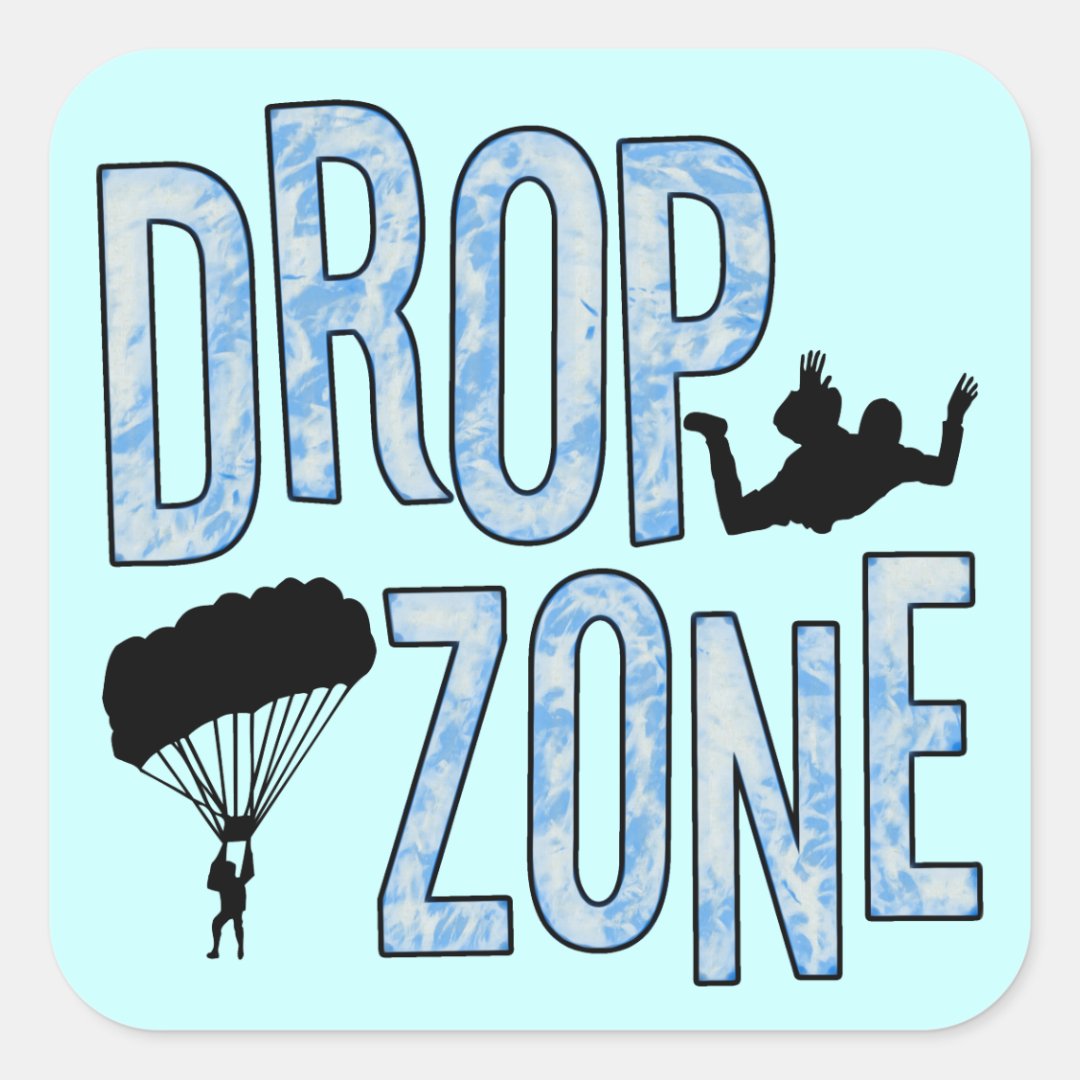 Drop Zone Square Sticker | Zazzle