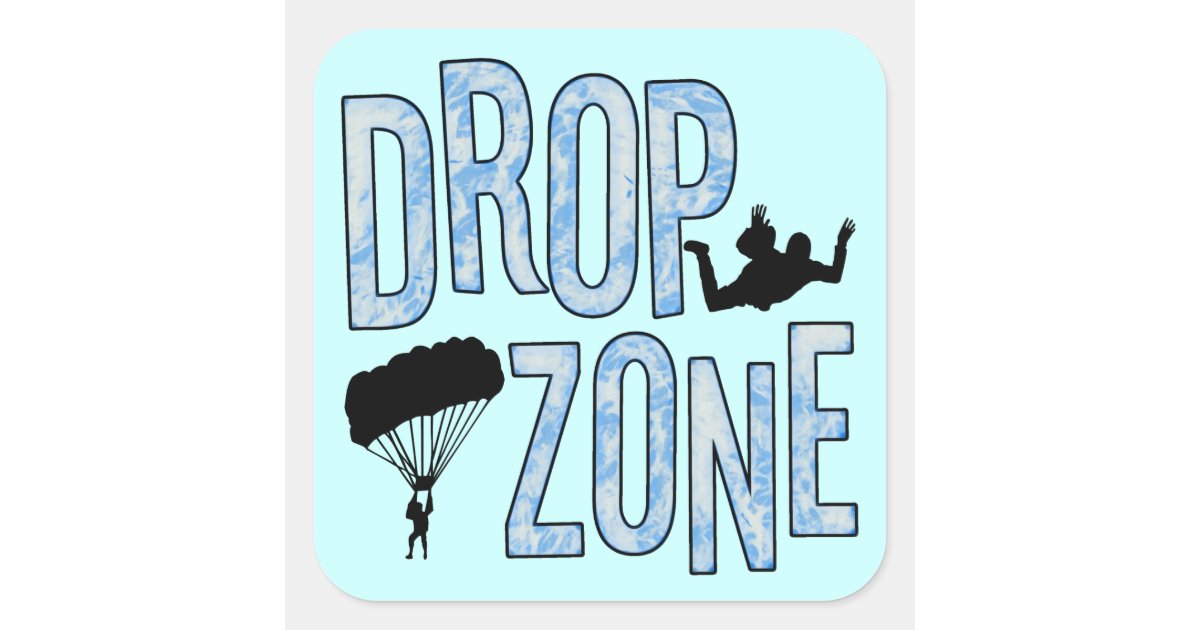 Drop Zone Square Sticker | Zazzle