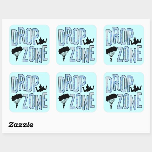 Drop Zone Square Sticker | Zazzle