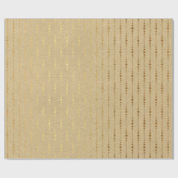 Drops Kraft Gold Natural Stripes Lines Minimal Wrapping Paper | Zazzle