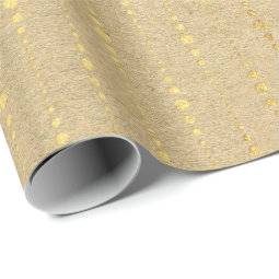 Drops Kraft Gold Natural Stripes Lines Minimal Wrapping Paper | Zazzle