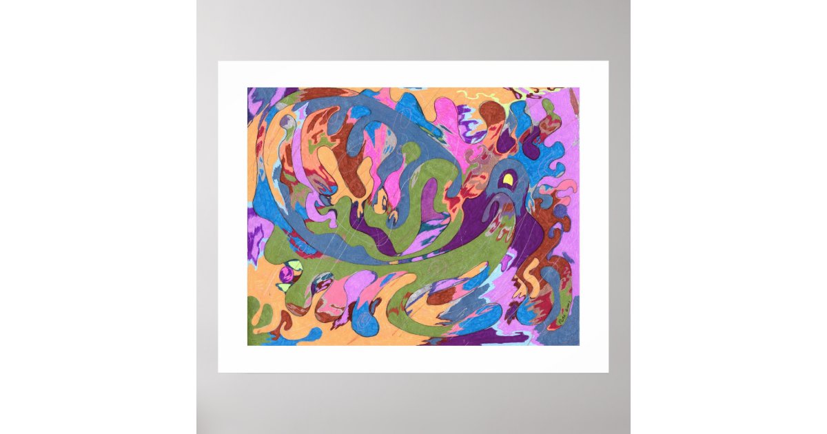 "Drowning" Abstract Art Poster | Zazzle
