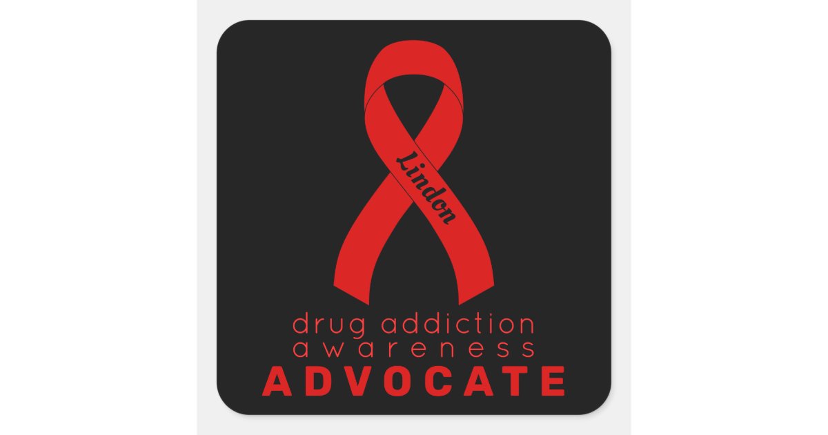 Drug Addiction Awareness Advocate White Square Sticker | Zazzle