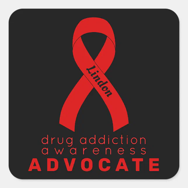 Drug Addiction Awareness Advocate White Square Sticker | Zazzle