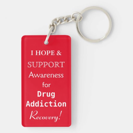 Drug Addiction Awareness Angel Red Ribbon Keychain | Zazzle