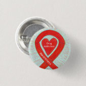 Drug Addiction Awareness Red Heart Ribbon Pin | Zazzle
