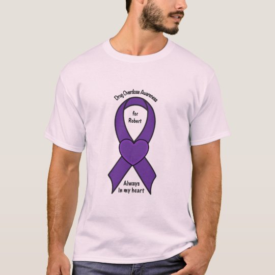 Drug Overdose Awareness Ribbon Name Customizable T-Shirt | Zazzle.com