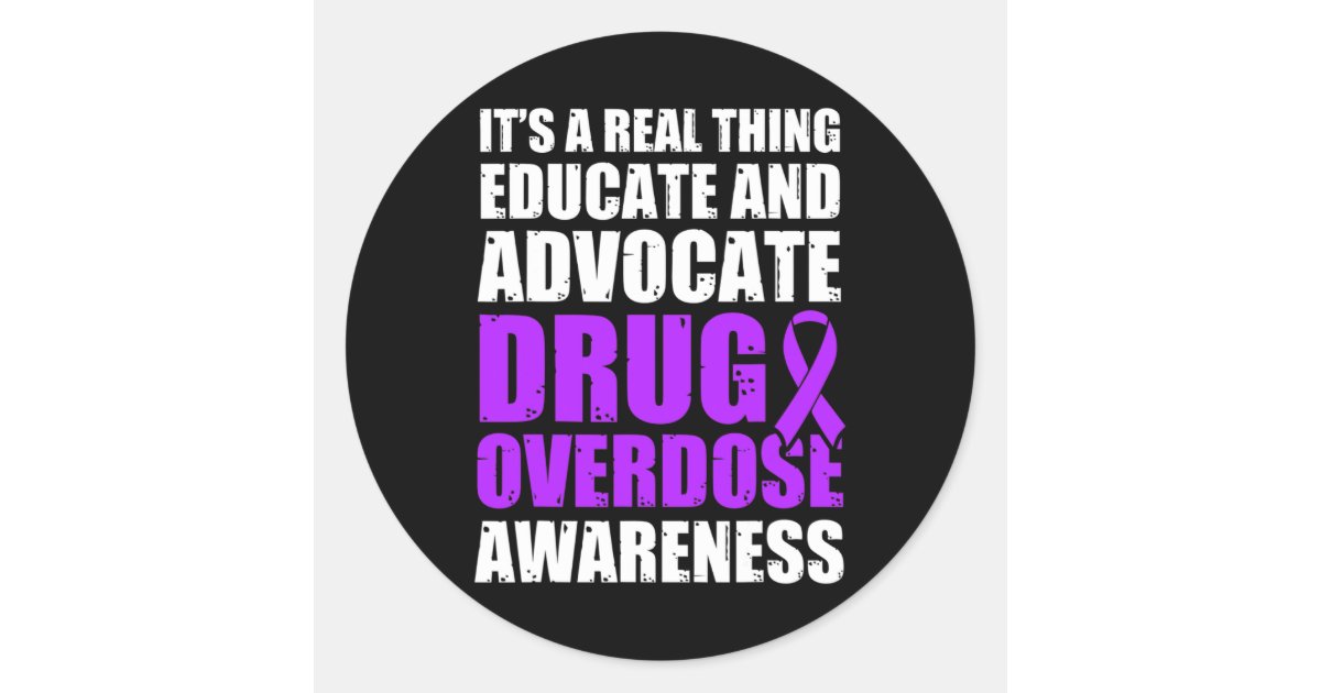 Drug Overdose Awareness Warrior Survivor 12 Classic Round Sticker | Zazzle