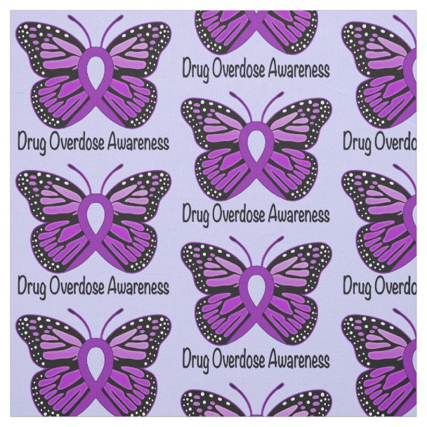 Drug Overdose: Purple Awareness Ribbon Fabric | Zazzle