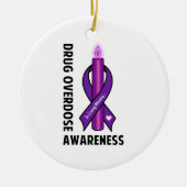 Drug Overdose: Purple Awareness Ribbon Ceramic Ornament | Zazzle