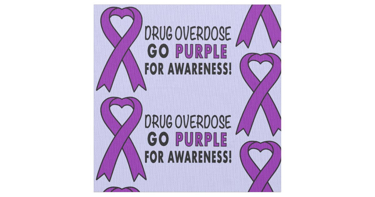 Drug Overdose: Purple Awareness Ribbon Fabric | Zazzle