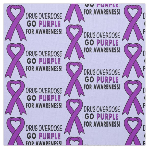 Drug Overdose Butterfly Awareness Ribbon Fabric | Zazzle