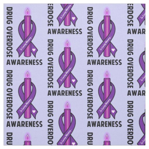 Drug Overdose: Purple Awareness Ribbon Fabric | Zazzle