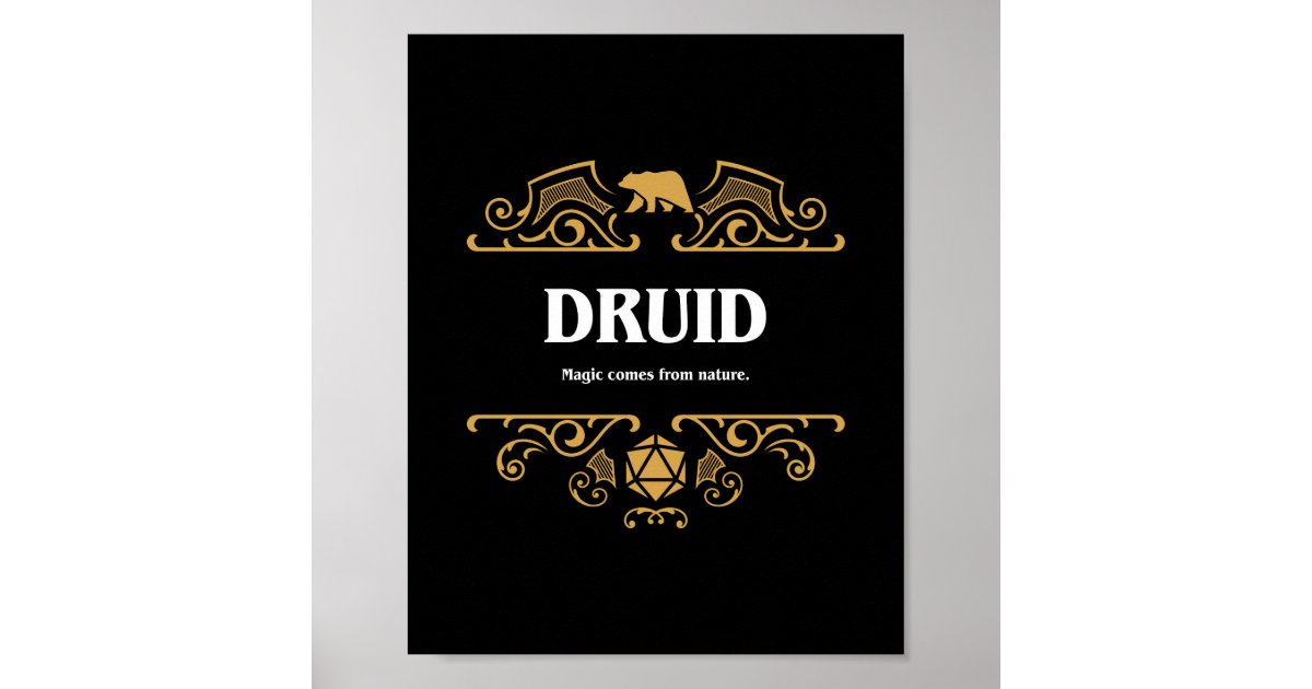 Druid Class Tabletop RPG Gaming Poster | Zazzle
