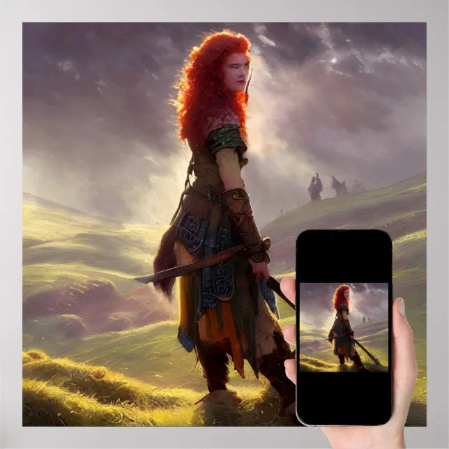 Druid Warrior Princess Fantasy Art Poster | Zazzle