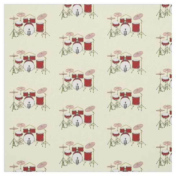 Drum Set Fabric | Zazzle