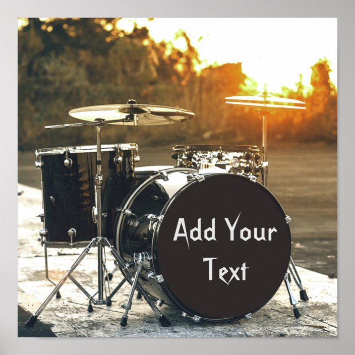 Drum Kit Drummer Rock Personalize Customize Poster | Zazzle.com