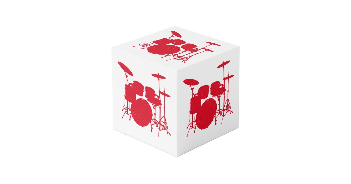 Drum Kit Silhouette Cube | Zazzle