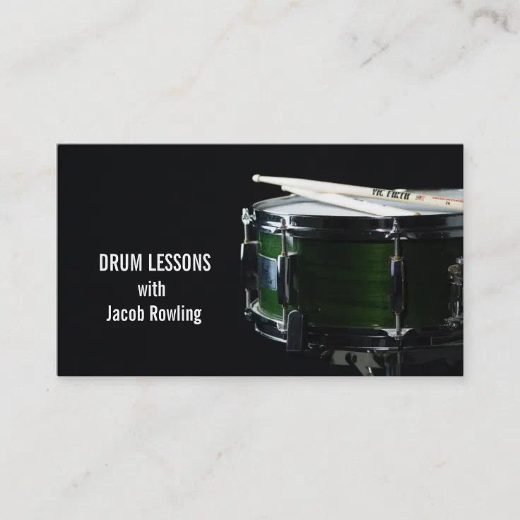 Drum, Music, Lessons Business Card | Zazzle