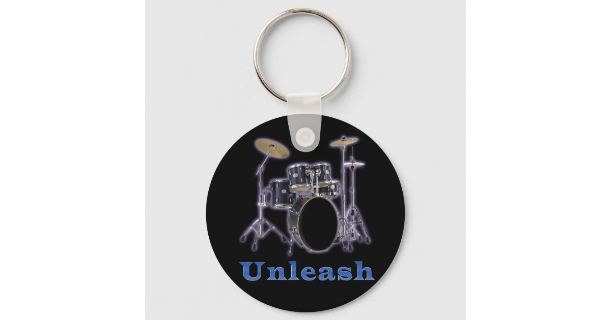 Drum set designs keychain | Zazzle