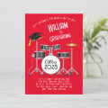Drum Set Graduation Party Invitation | Zazzle