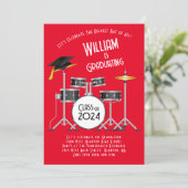 Drum Set Graduation Party Invitation | Zazzle