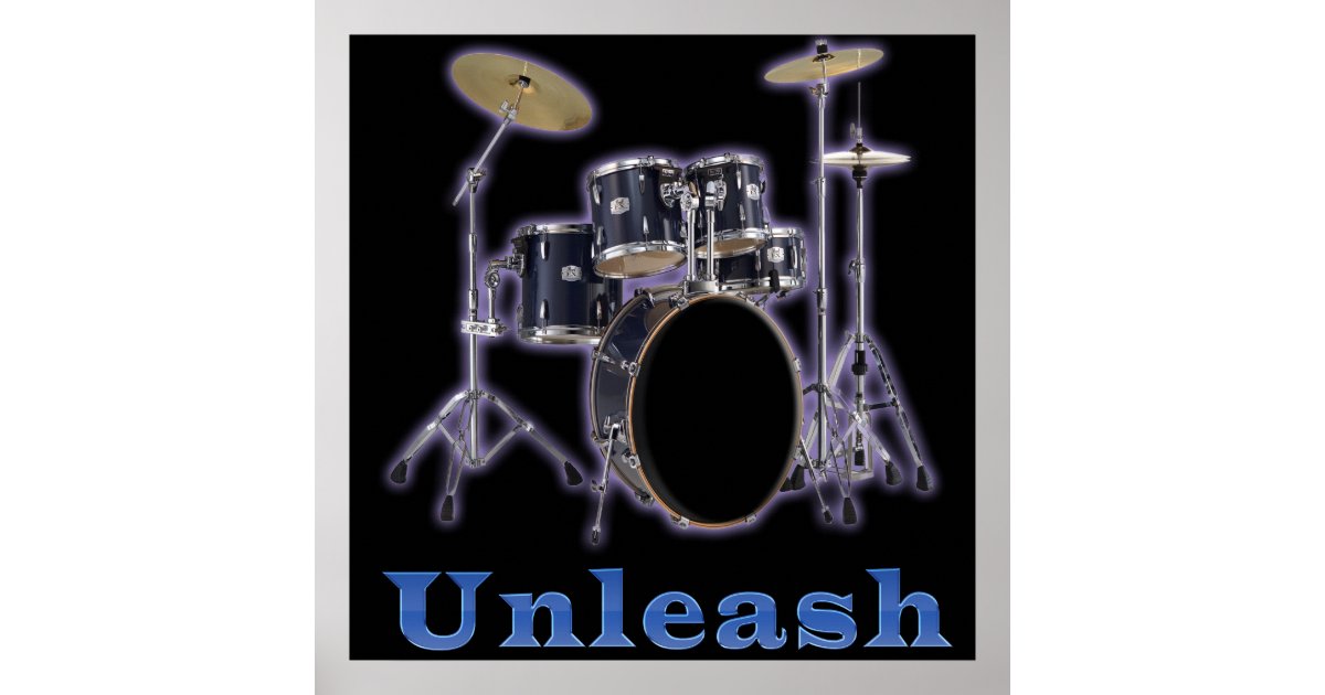 Drum set posters art | Zazzle