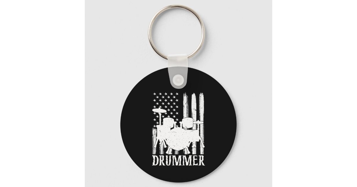 drummer American Flag Keychain | Zazzle