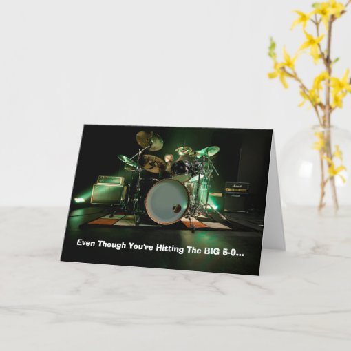 Drummer Birthday Card Shows Their Age (Custom) | Zazzle