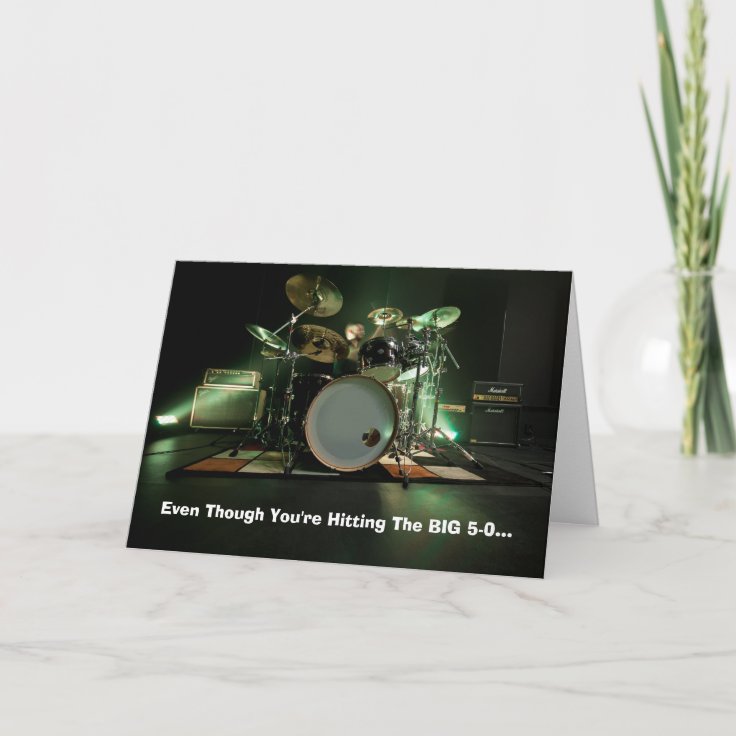 Drummer Birthday Card Shows Their Age (Custom) | Zazzle