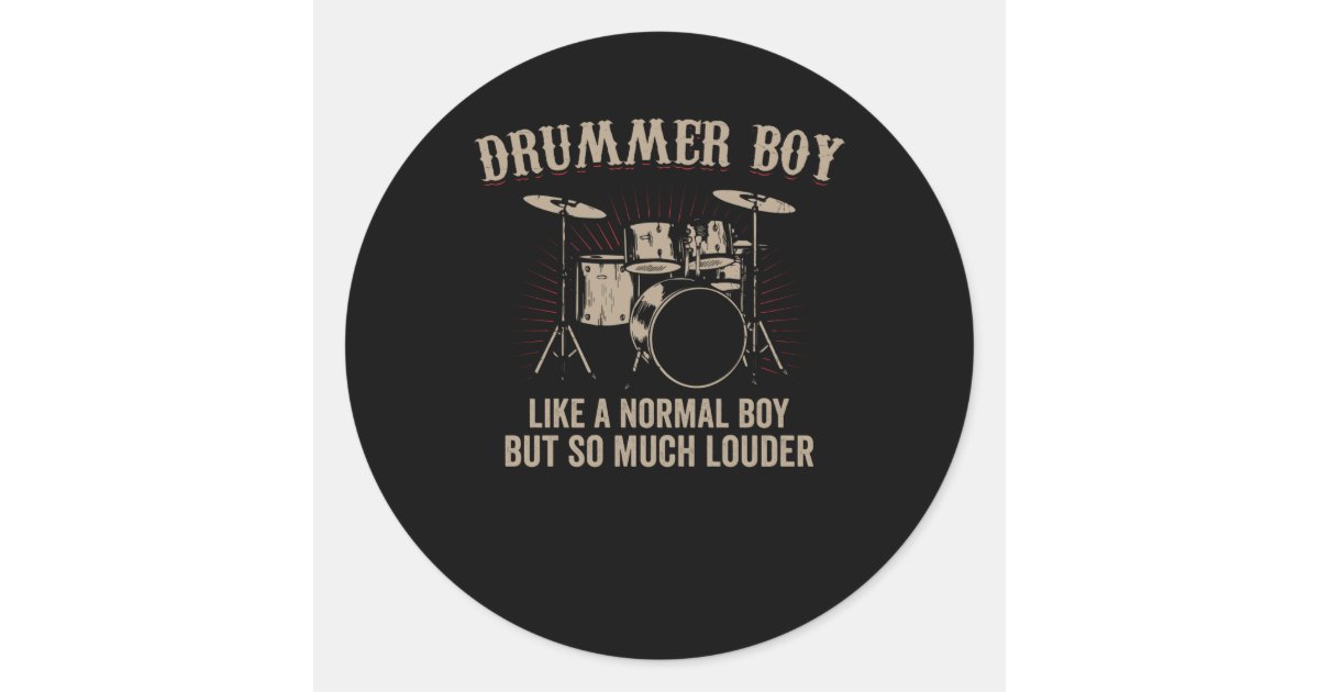 Drummer Boy | Drums Drummer Gift Classic Round Sticker | Zazzle