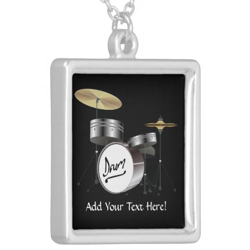 Drummer Drum Kit Personalized Music Necklace | Zazzle