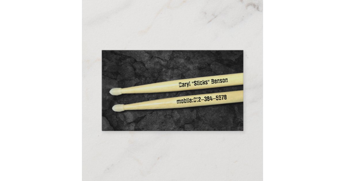 Drummer Drumsticks Grunge Musician Business Card | Zazzle