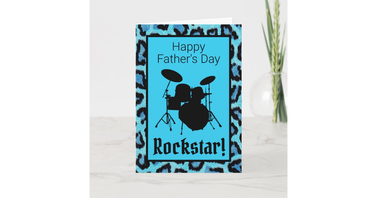 Drummer Father's Day Card Musician Rockstar Drums | Zazzle