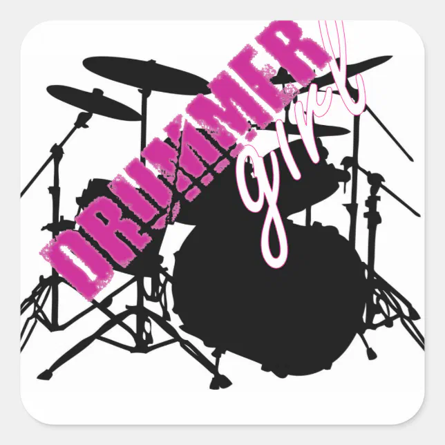 Drummer Girl Sticker | Zazzle