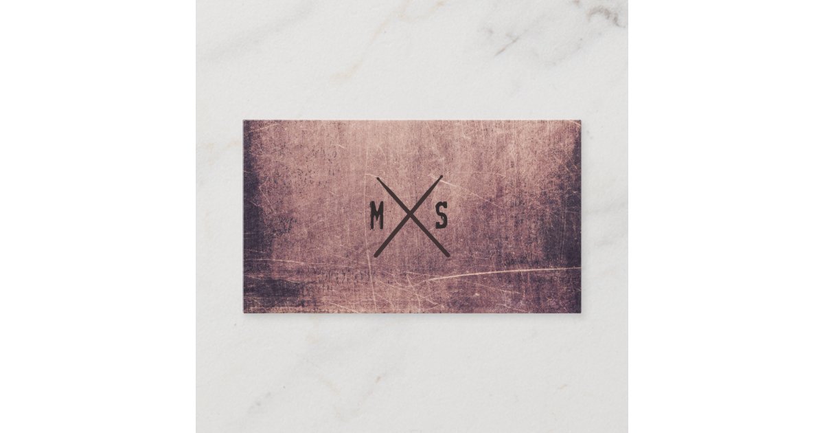 Drummer Grunge Drumsticks Monogrammed Business Card | Zazzle