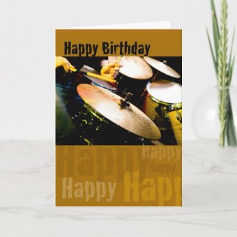 Drummer, Happy Birthday Card | Zazzle