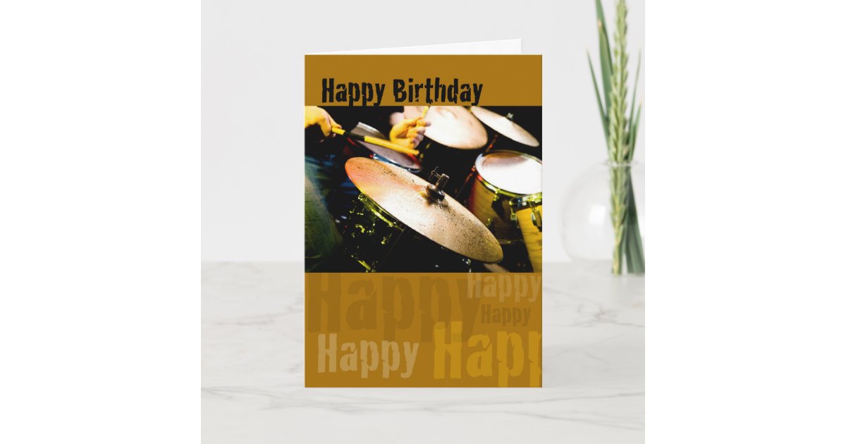 Drummer, Happy Birthday Card | Zazzle
