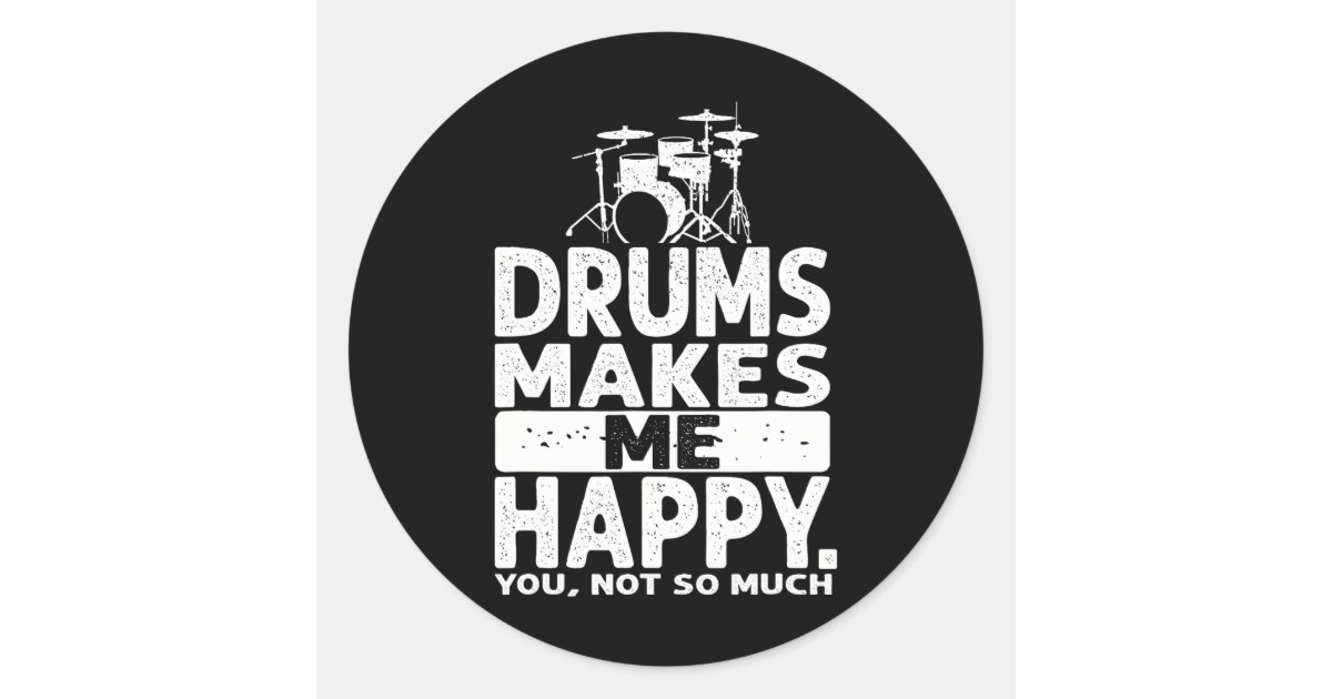 Drummer Men Drummer Musician Lover Drum Kit Classic Round Sticker | Zazzle