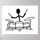 Drummer Stick Figure Poster | Zazzle